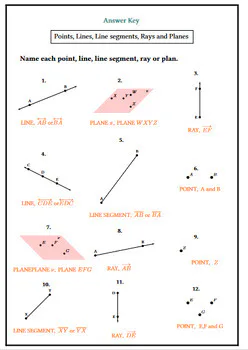 Points Lines Line Segments and Rays Planes 10th Grade Quiz | Quizizz