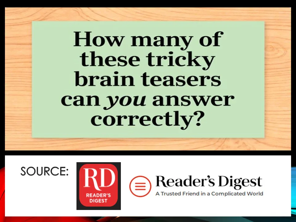 BRAIN TEASERS Quiz