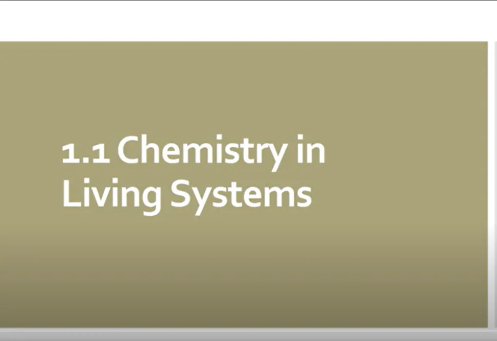 1.1 Chemistry of Living Things Formative Assessment Quiz