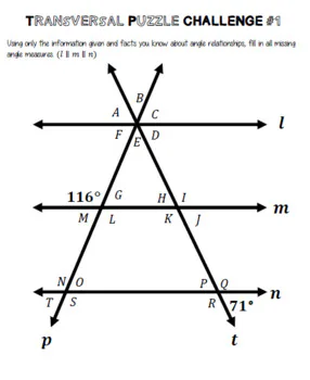 Angle Relationships Parallel Lines and Triangles 10th Grade Quiz ...