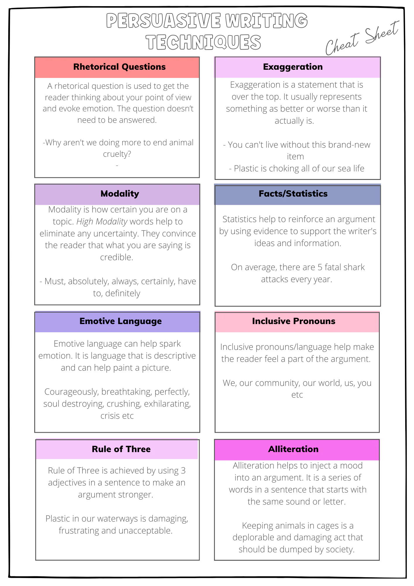 Persuasive Writing Techniques Quiz