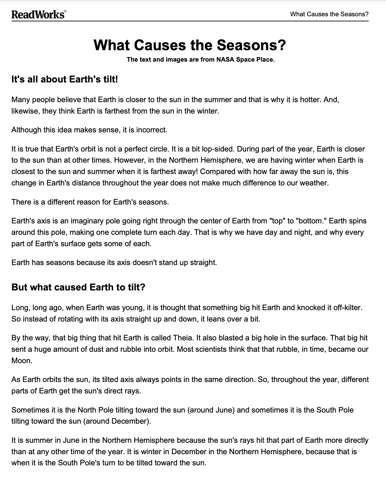 Earths Tilt and the Seasons 4th Grade Quiz | Quizizz