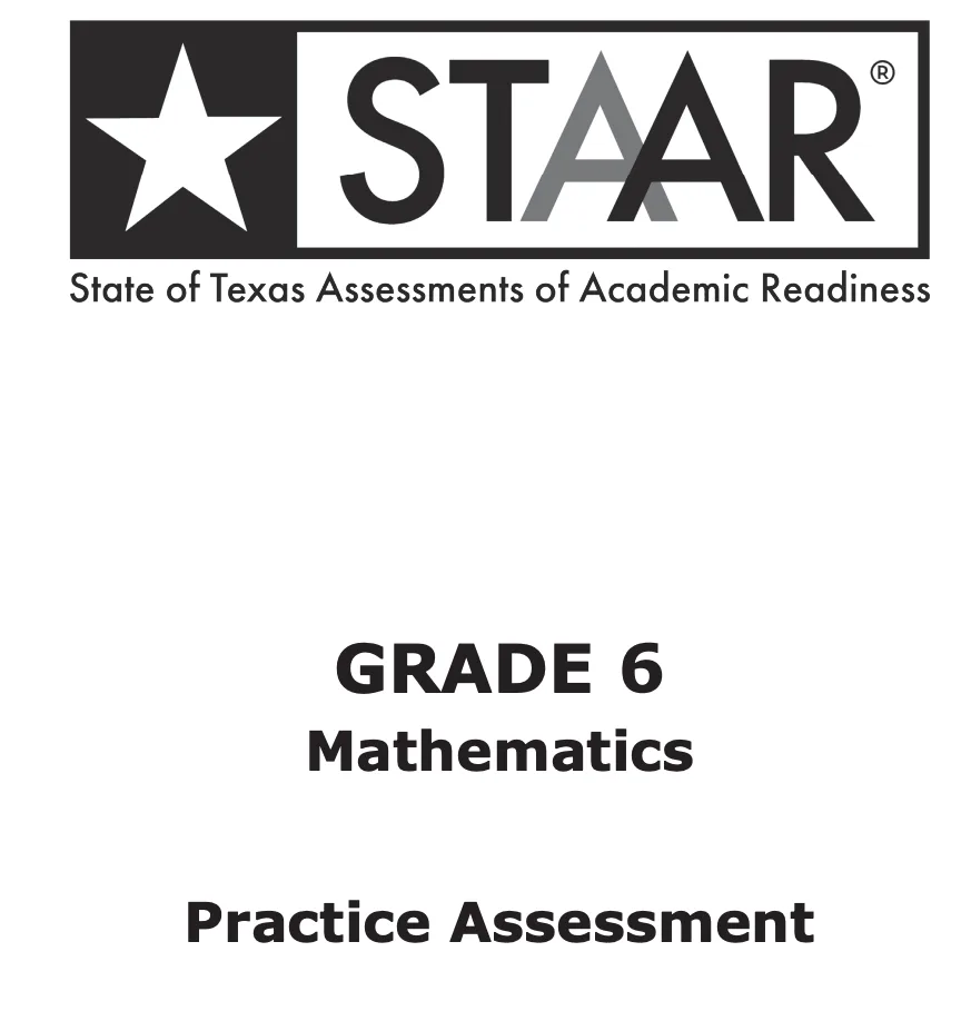 STAAR Grade 6 Mathematics Practice Assessment 6th Grade Flashcard ...