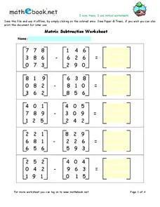 Adding, Subtracting and Multiplying Matrices Quiz