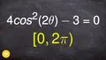 Solve a trig equation with a double angle 11th Grade - University Video ...