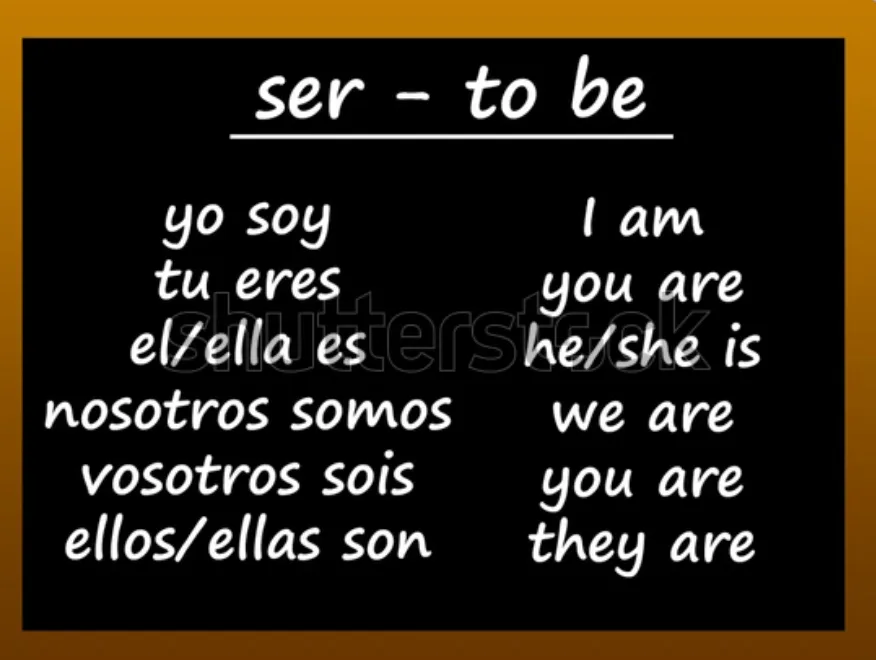 Present Tense SER Flashcard