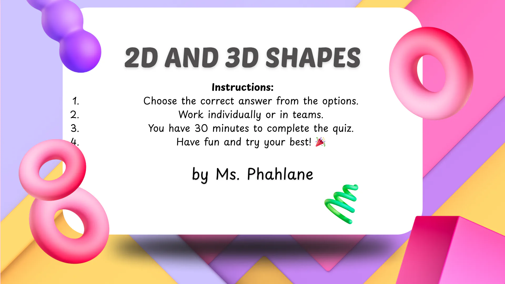 2D and 3D shapes Quiz
