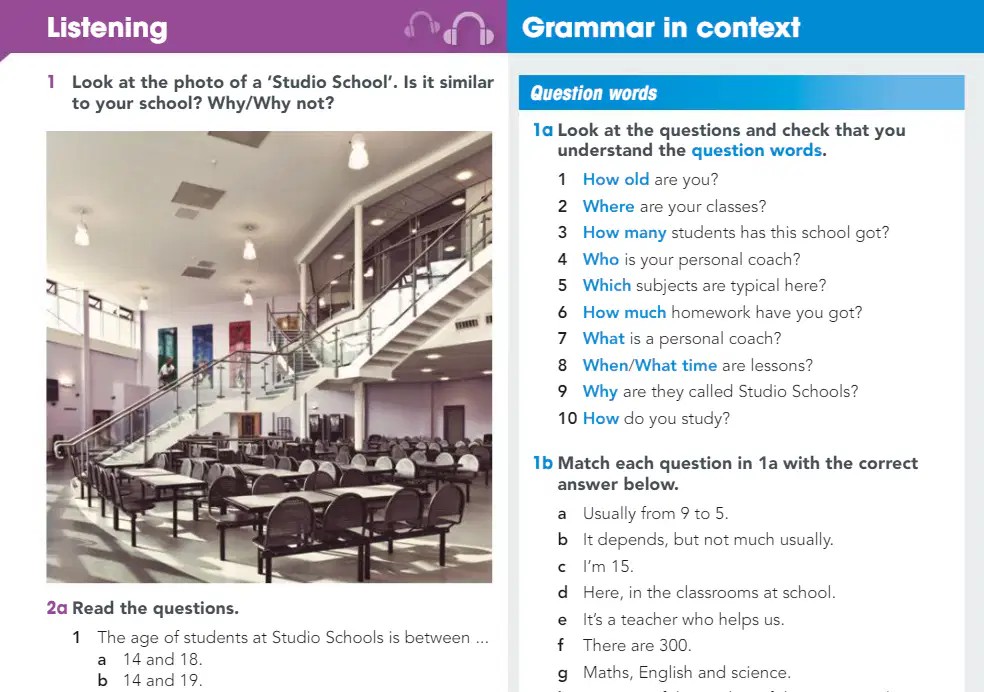 Gateway A1+ (Unit 2 Question words + vocabulary) 6th - 8th Grade Quiz ...