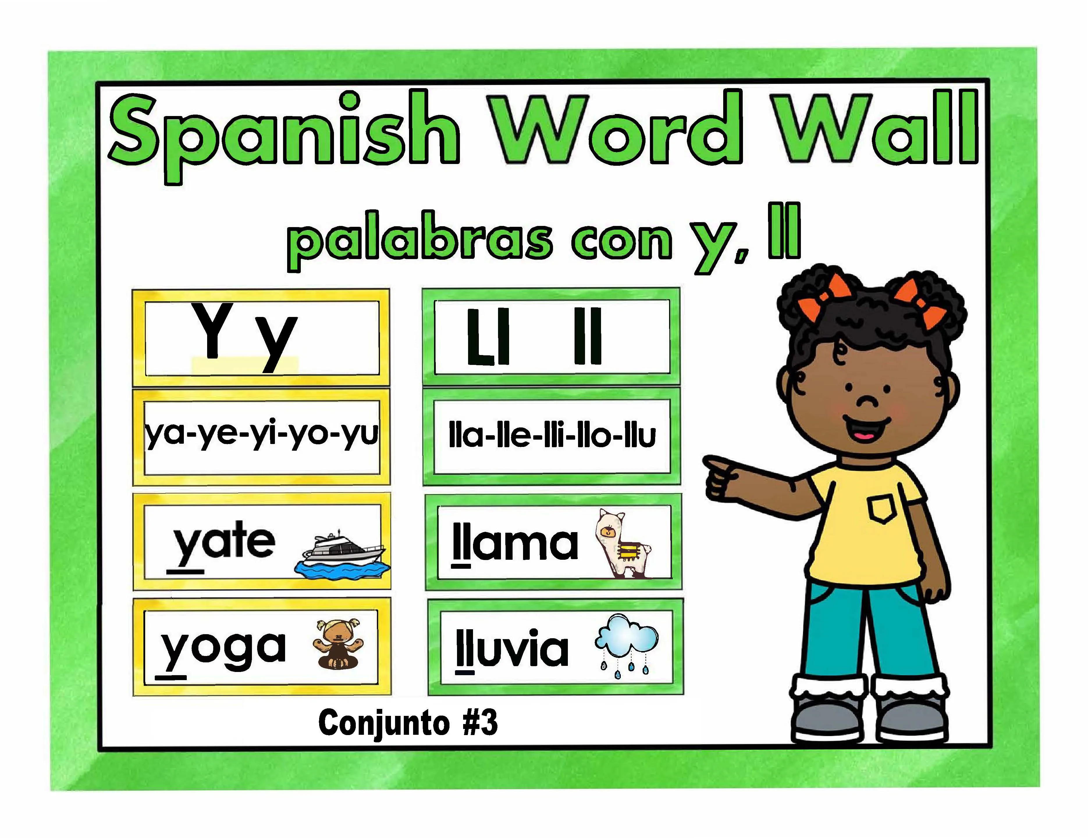 Palabras Tramposas con y y ll Conjunto #3 Quiz