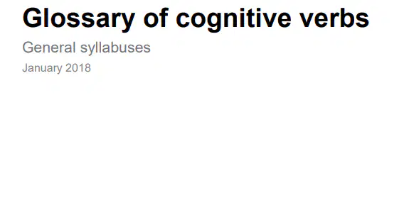 Biology Cognitive Verbs Quiz