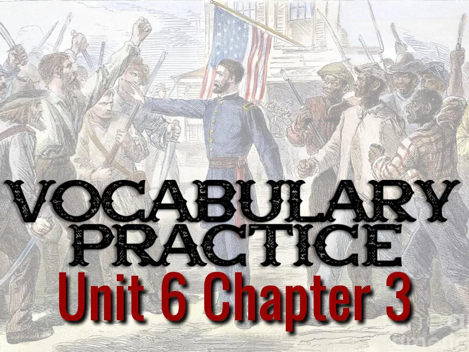 VOCAB REVIEW | Unit 6 Chapter 3 8th Grade Quiz | Quizizz