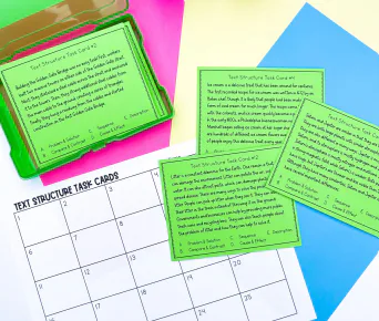 Text Structure Task Cards 5th Grade Flashcard | Quizizz
