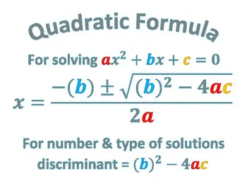 The Discriminant and Quadratic Formula Quiz