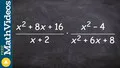 Lesson for factoring rational expressions so that you can multiply them ...