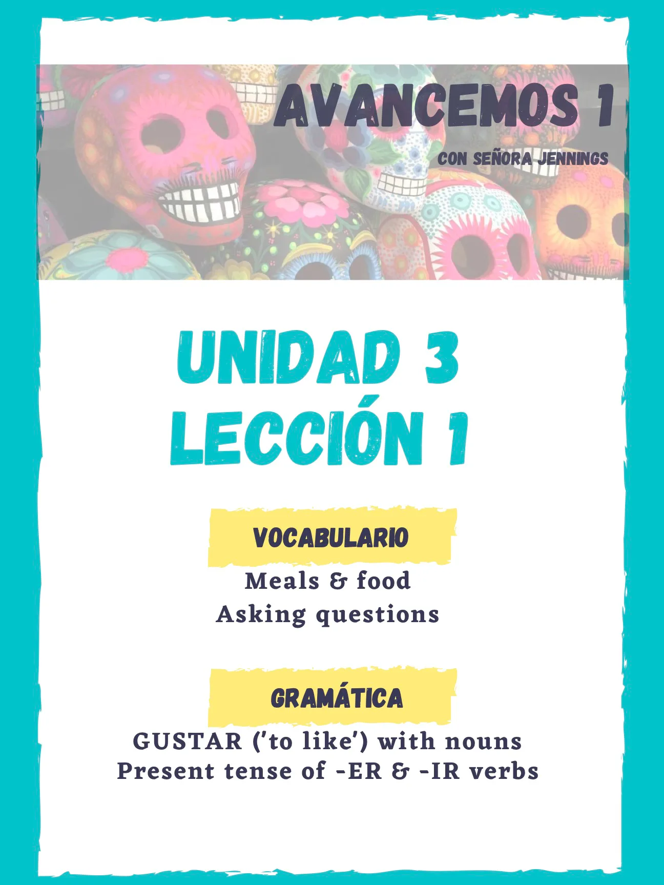 EXAMEN: Unit 3 Lesson 1- con Sra. J. Quiz