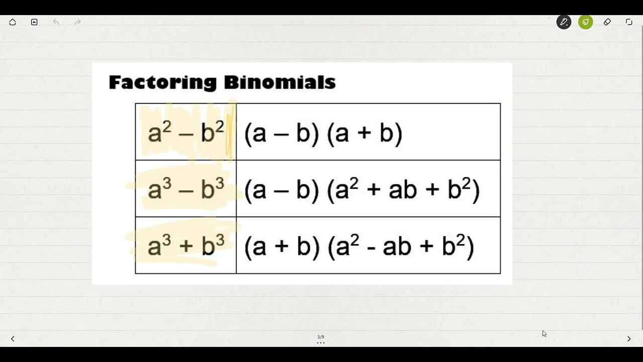 Factor Binomials 9th Grade Quiz | Wayground