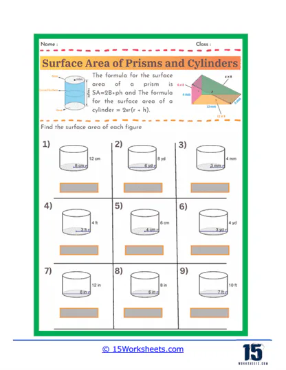 Lateral Area and Surface of Prisms and Cylinders 8th Grade Quiz | Quizizz