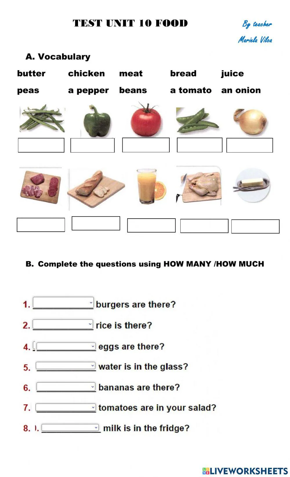 Repaso Test Vamos a Comer 9th - 12th Grade Quiz | Wayground