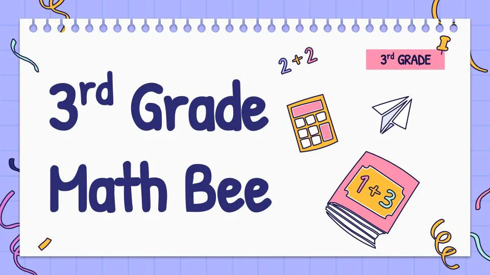 3rd Grade Math Bee Test Flashcard